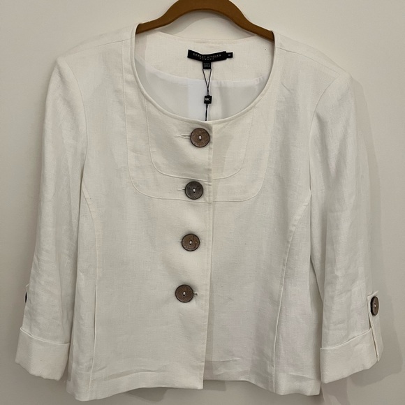 Robert Kitchen | Jackets & Coats | White Linen Robert Kitchen Jacket ...